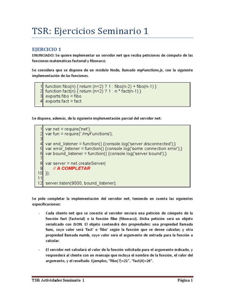 TSR Se01 Ejercicio Ejemplo Resuelto | PDF | Informática | Informática y tecnología de la información