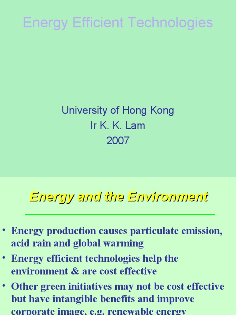 Energy Efficient Technologies | PDF | Heat Exchanger | Incandescent ...