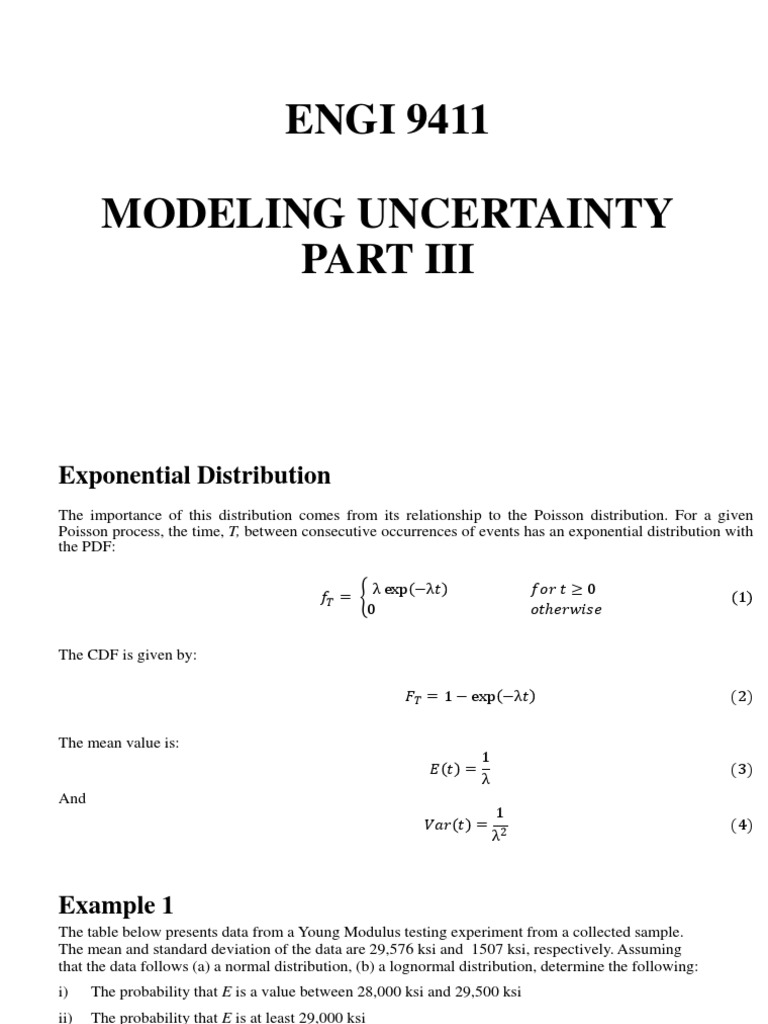 Modeling Uncertainty P3 | PDF | Probability Distribution | Poisson ...