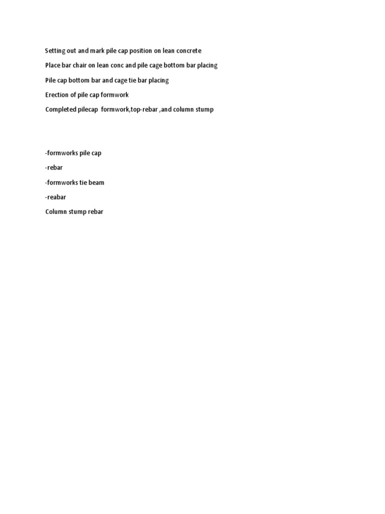 Setting Out and Mark Pile Cap Position On Lean Concrete | PDF