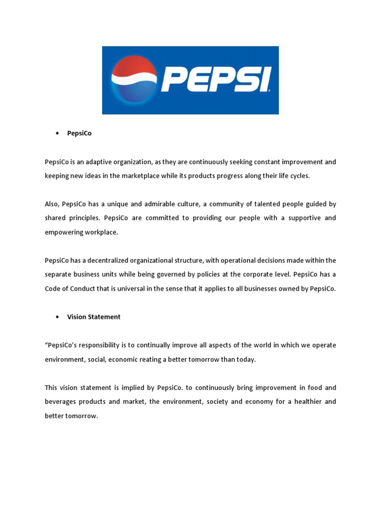 Pepsi Co | PDF | Pepsi Co | Employment