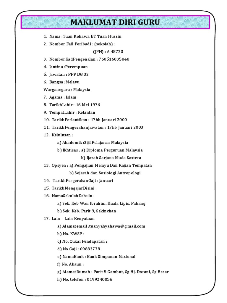 Folder Ringkasan Mengajar | PDF
