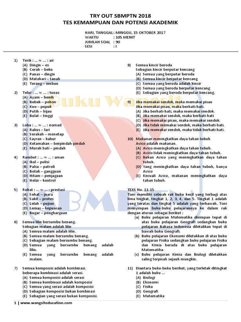 Soal To 1 Tkpa 2018 | PDF