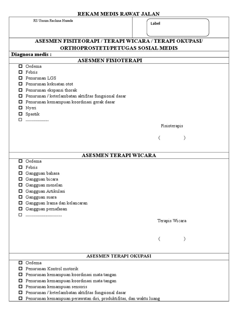 Asesmen Fisioterapi XX | PDF