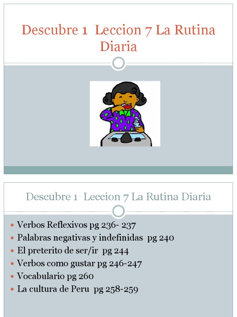 Descubre 1 Leccion 7 La Rutina Diaria | PDF