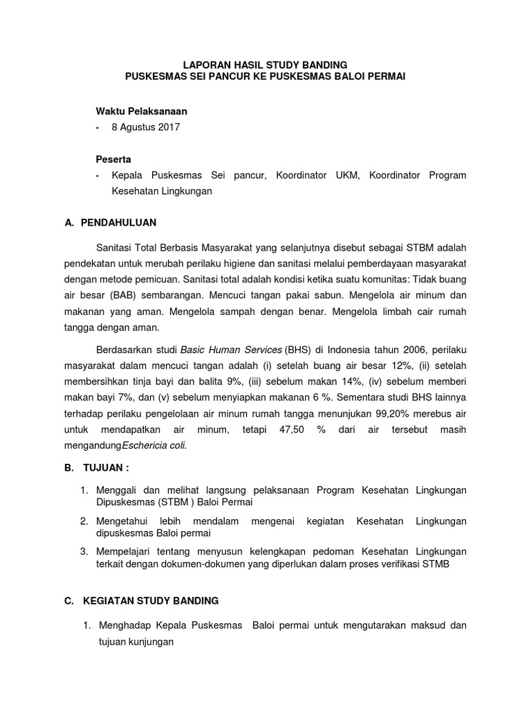 Laporan Hasil Study Banding | PDF