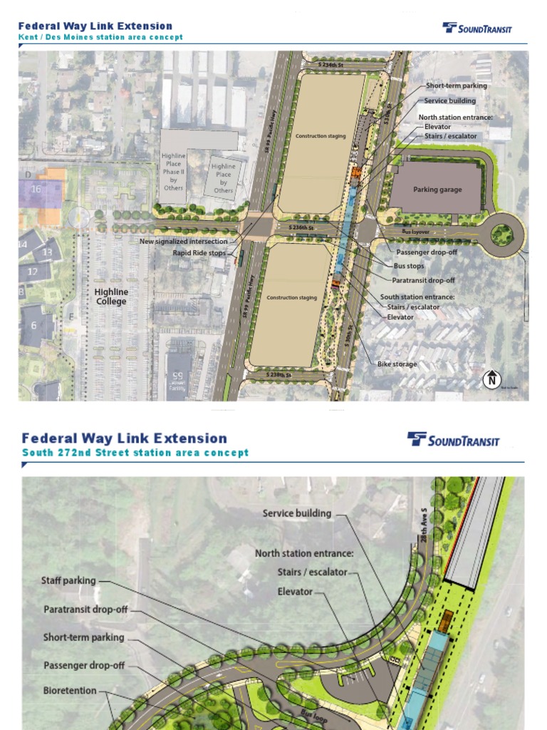 Federal Way Link Extension Station Area Concepts | PDF | Passenger Rail ...