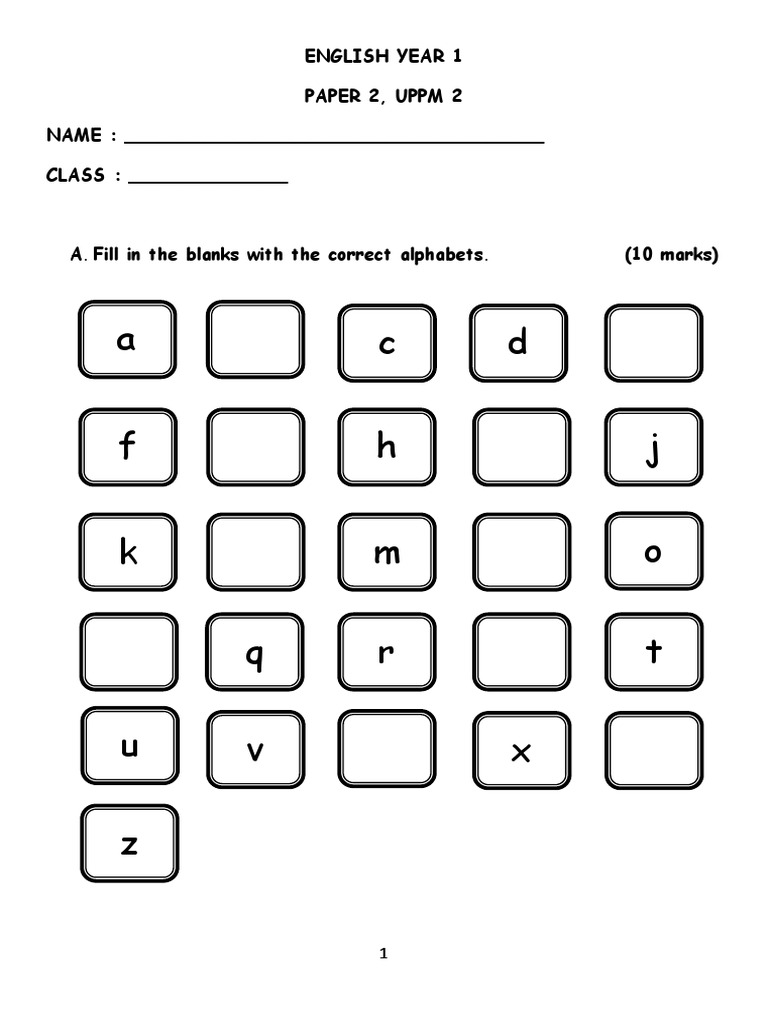 English Year 1 Paper 1 Uppm2 | PDF | Linguistics | Writing