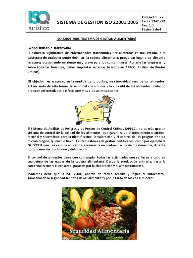 Ficha Iso 22000-2005 Seguridad Alimentaria 1.0 PDF | PDF | Análisis de Riesgo y Puntos Críticos ...