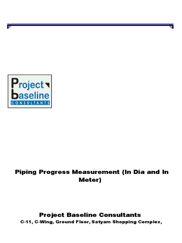 Piping-Progress-Measurement - (In Dia and in Meter) | PDF | Metre ...