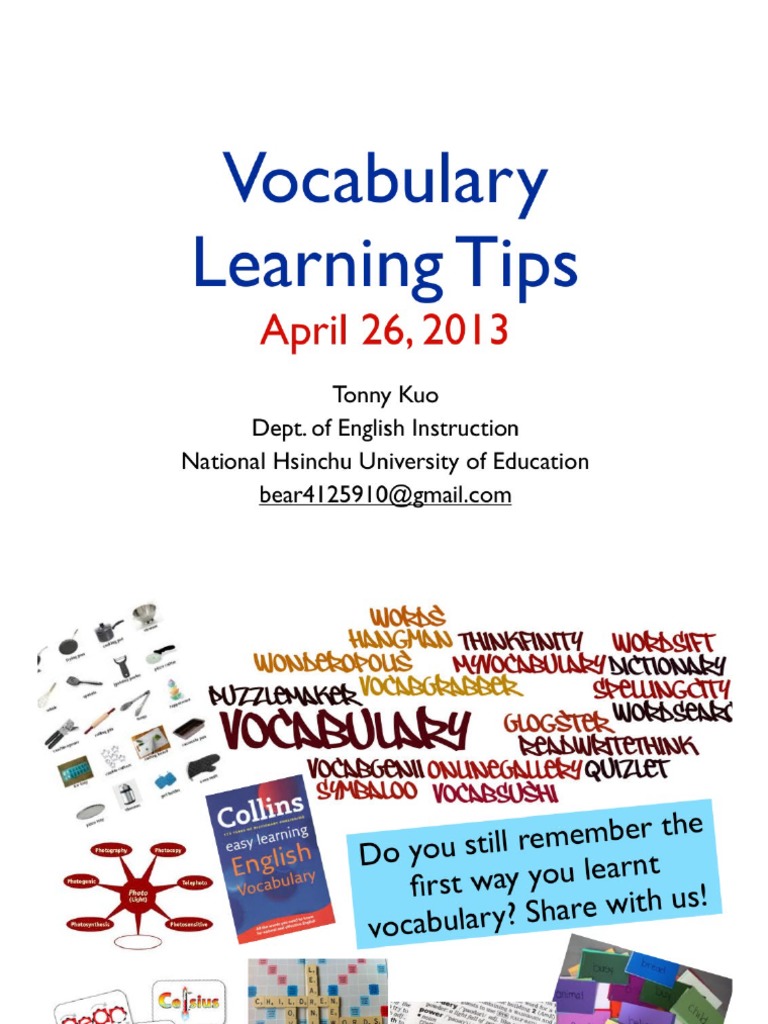 Vocabulary Learning Tips | PDF | Career & Growth | Wellness