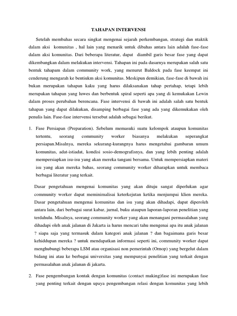 Tahapan Intervensi | PDF