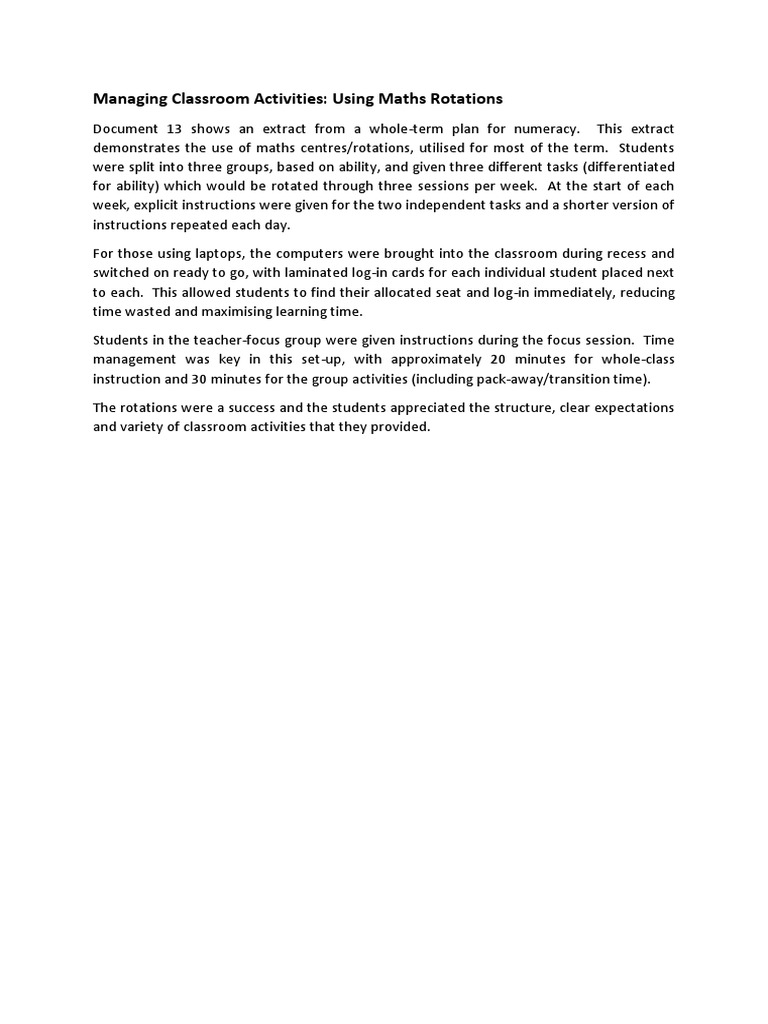 Managing Classroom Activities | PDF