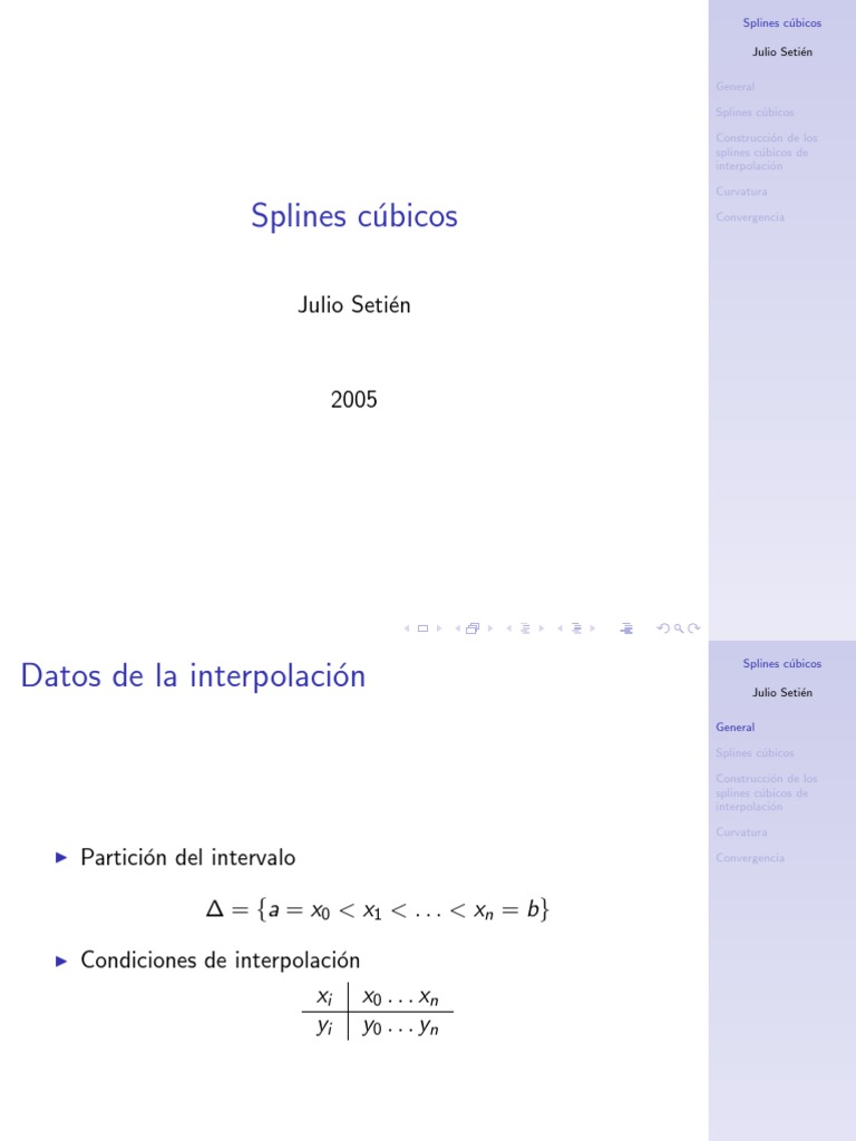 Introducción a los Splines Cúbicos | PDF | Spline (Matemáticas) | Interpolación