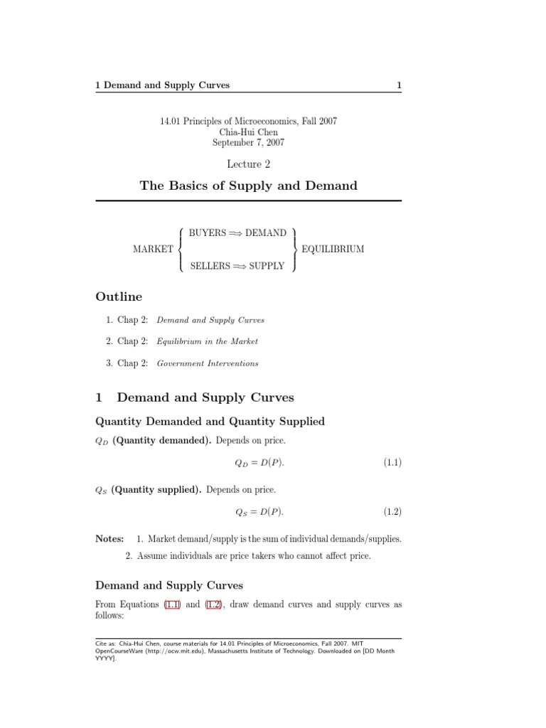 Economics notes (2).pdf | Supply And Demand | Economic Equilibrium