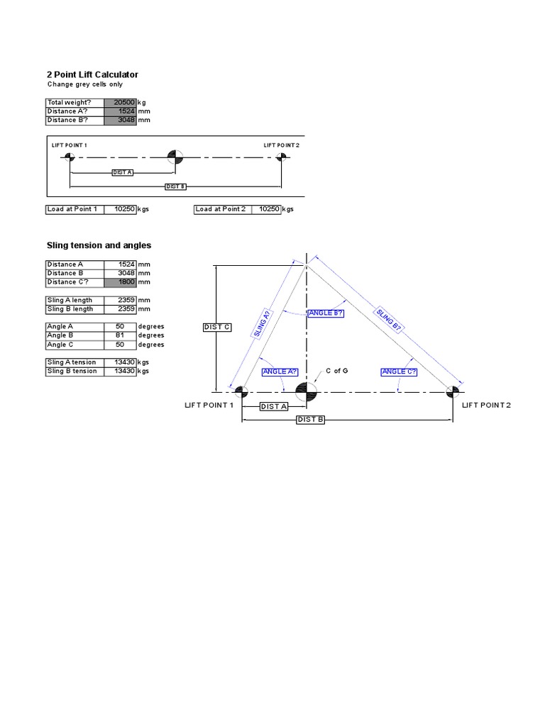 2 Point Lift Calculator: 20500 KG 1524 MM 3048 MM | PDF | Nature