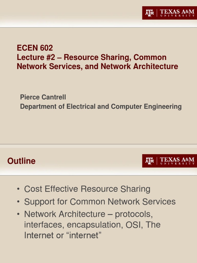 Lecture 2 - ECEN 602 F 2017 | PDF | Communications Protocols | Osi Model