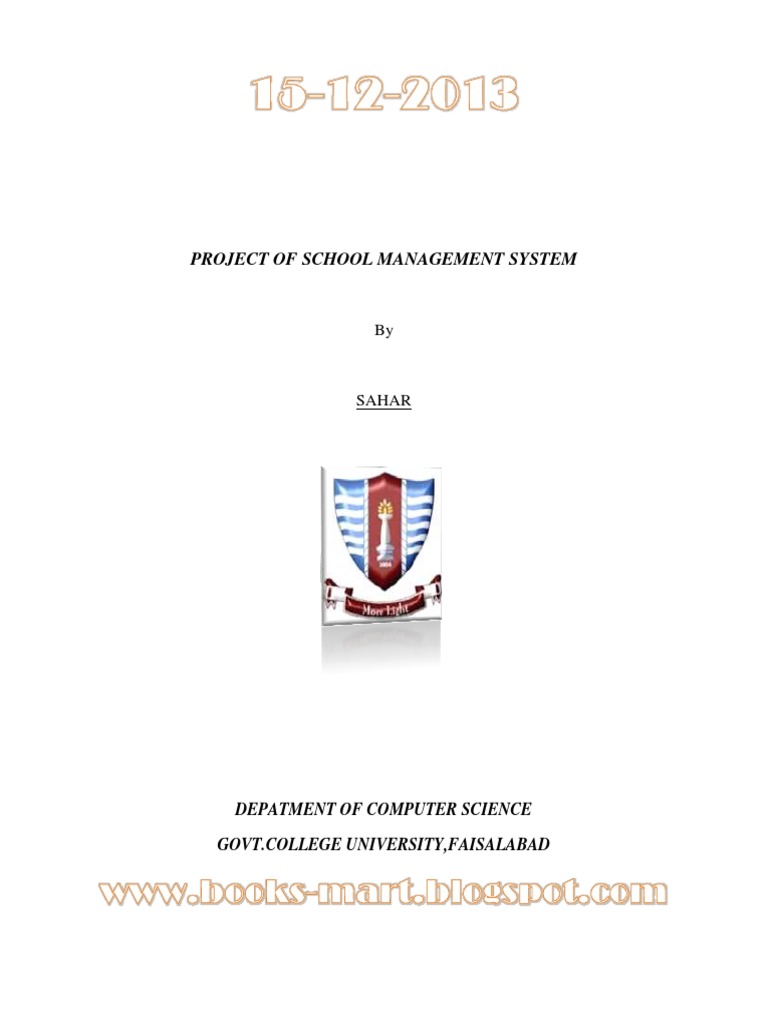 Project of School Management System PDF | PDF | Teachers | Curriculum