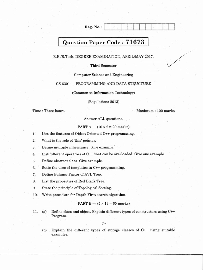 CS 6301 - Programming and Data Structure | PDF | C++ | String (Computer Science)