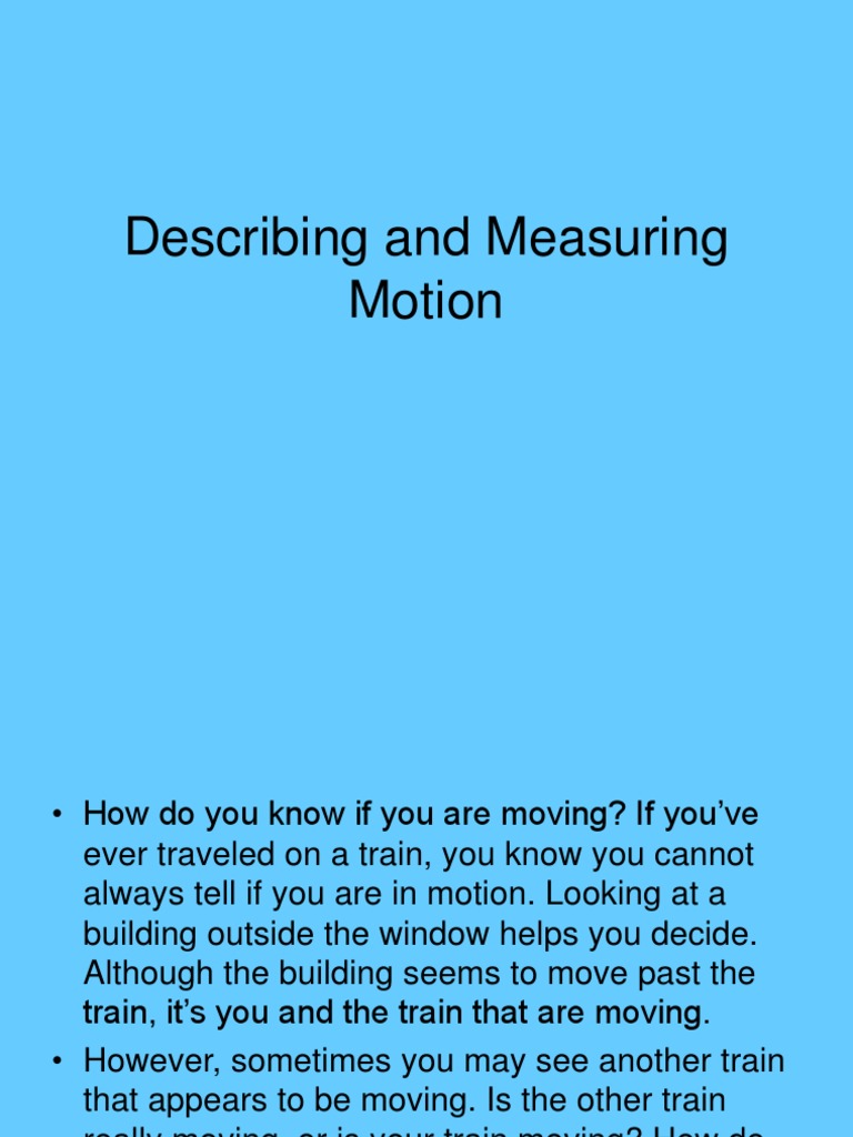 Describing and Measuring Motion | PDF | Speed | Fraction (Mathematics)