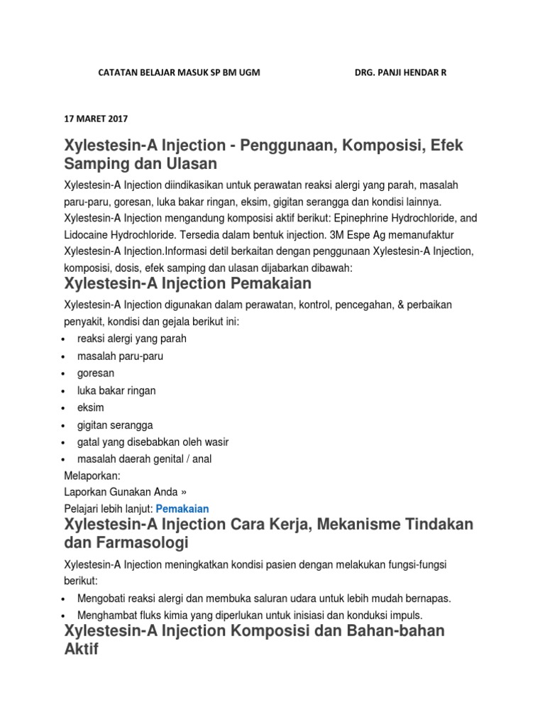 Catatan Belajar Masuk SP BM Ugmdrg | PDF