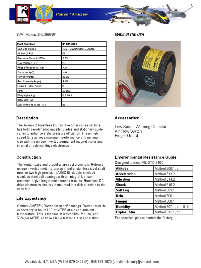 Product Specification and Test Results for the Aximax 2HL 3698SF ...