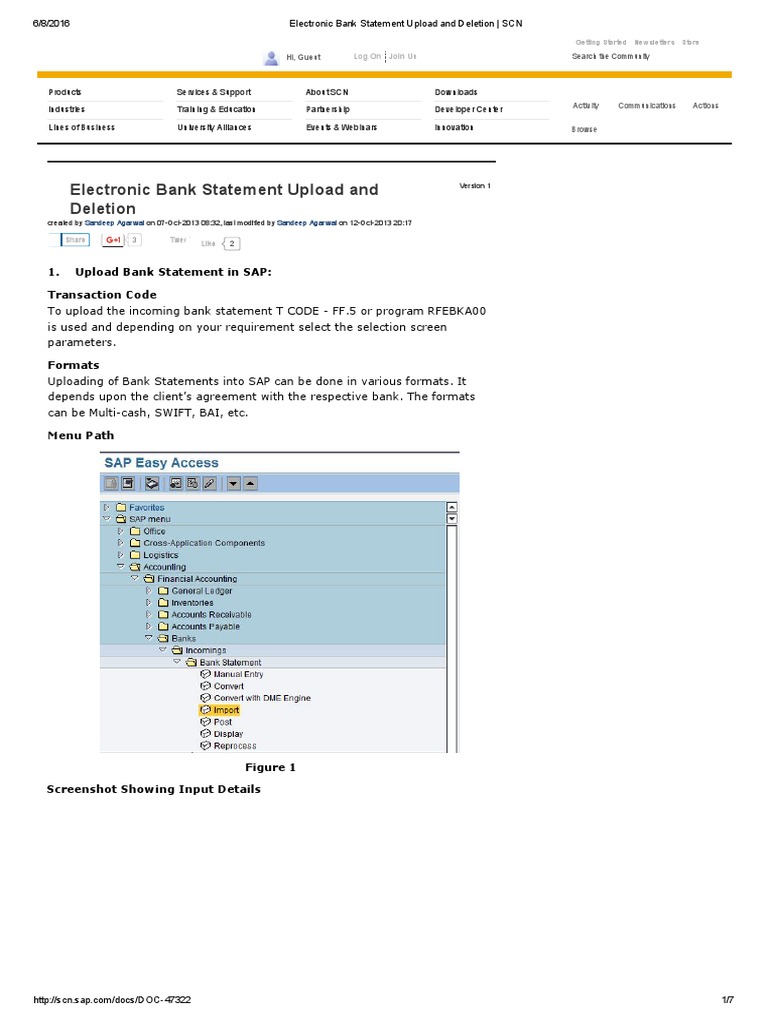 Electronic Bank Statement Upload and Deletion - SCN | PDF | Banks | Service Industries