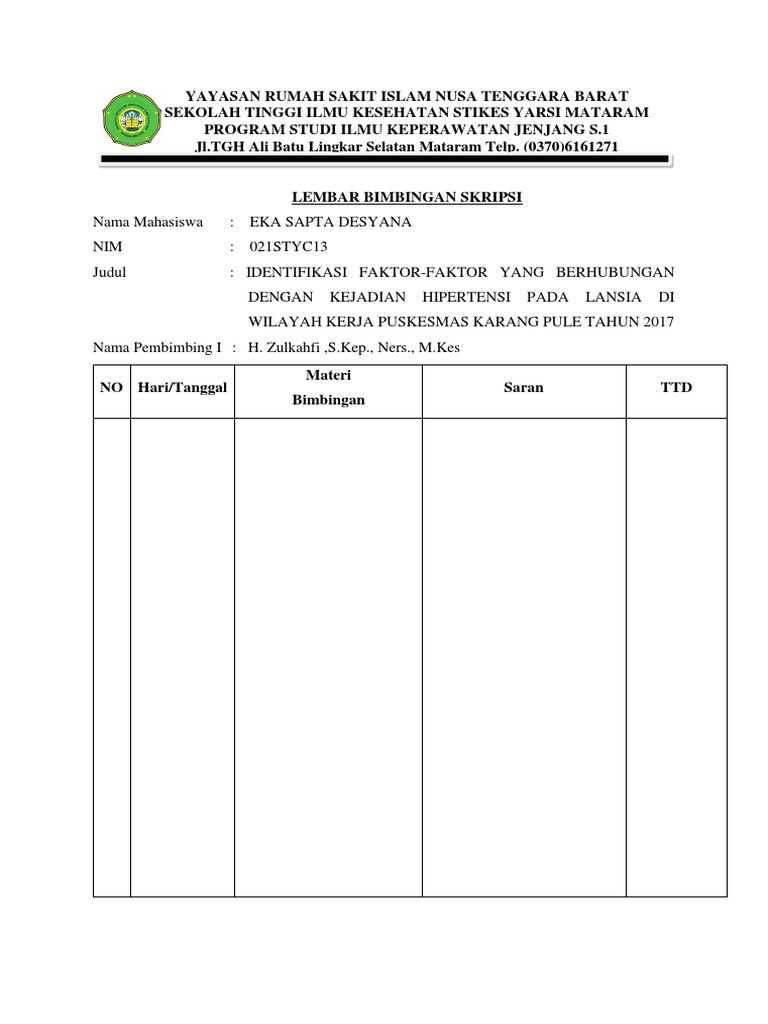 Form Konsul Proposal Skripsi | PDF