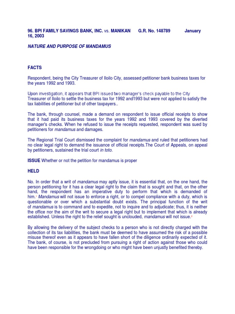BPI Family Savings Bank vs. Manikan Case | PDF | Law