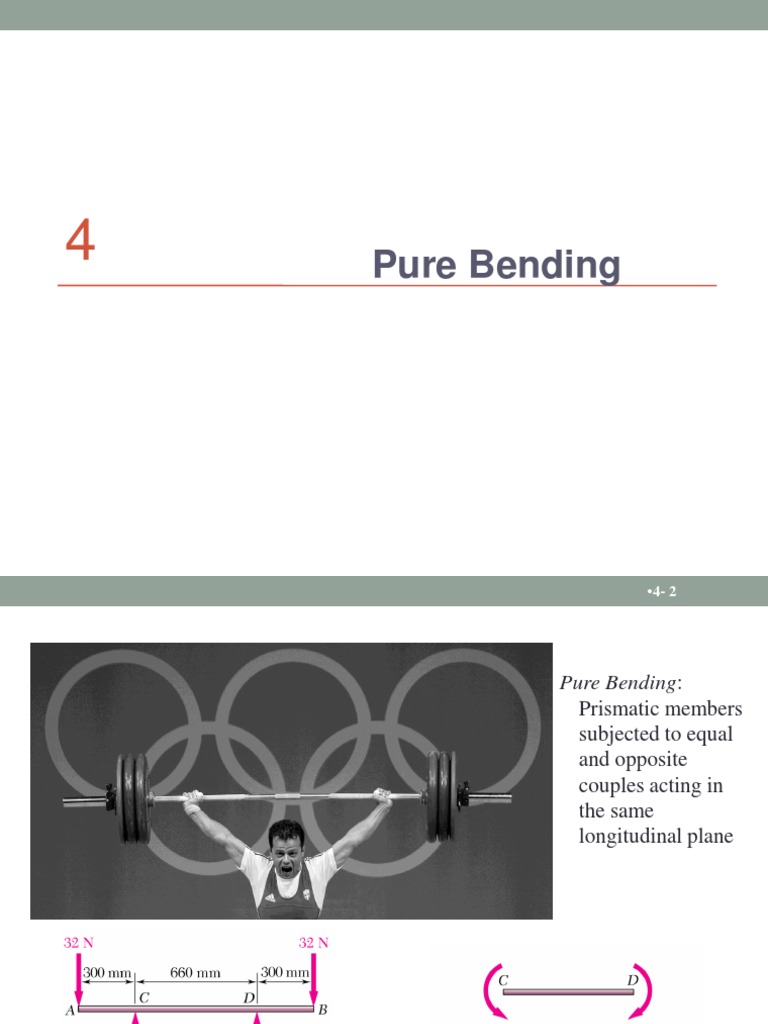 CE224 Ch4 Purebending | PDF | Bending | Deformation (Engineering)
