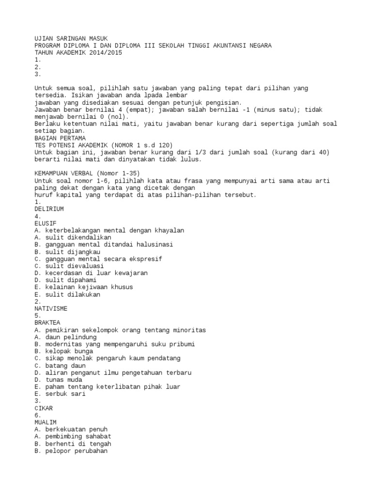 Soal Stan 2014 | PDF