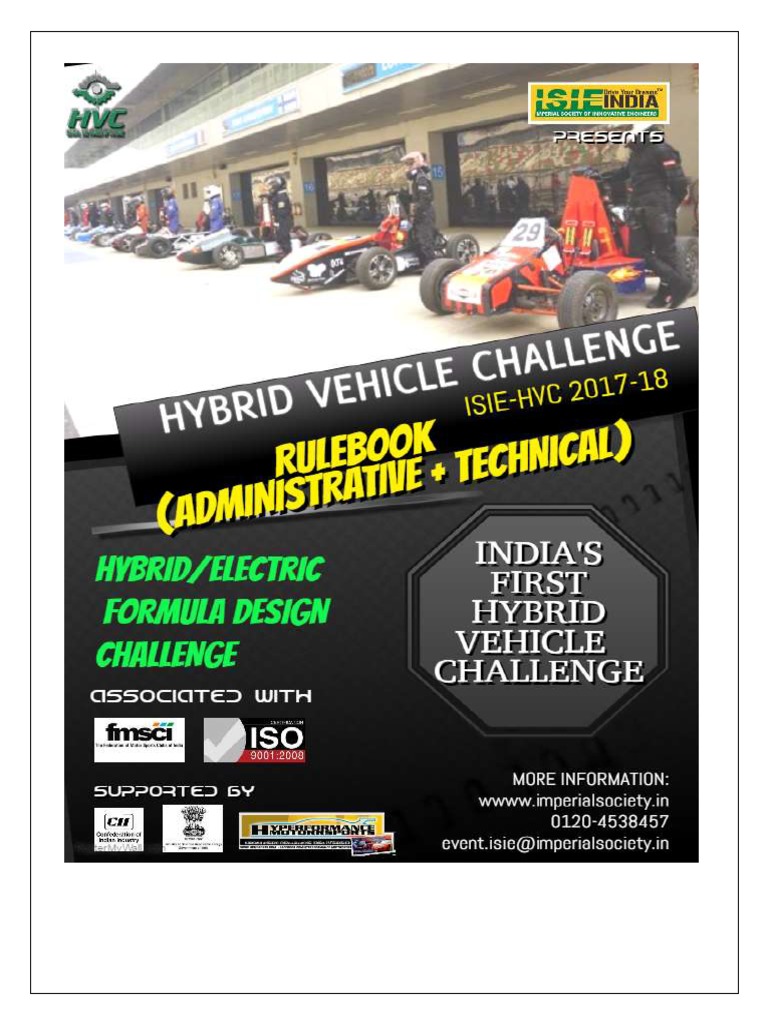 Isie Hvc-2018 Rulebook | PDF | Hybrid Vehicle | Academic Publishing
