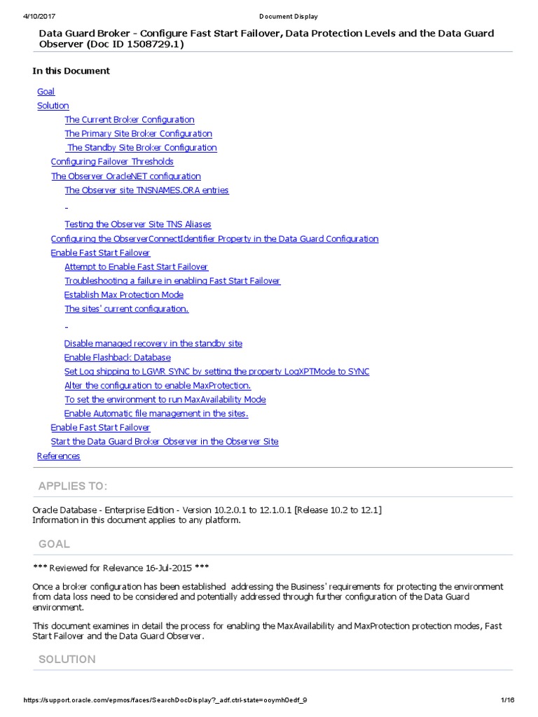 Data Guard Broker | PDF | Oracle Database | Port (Computer Networking)