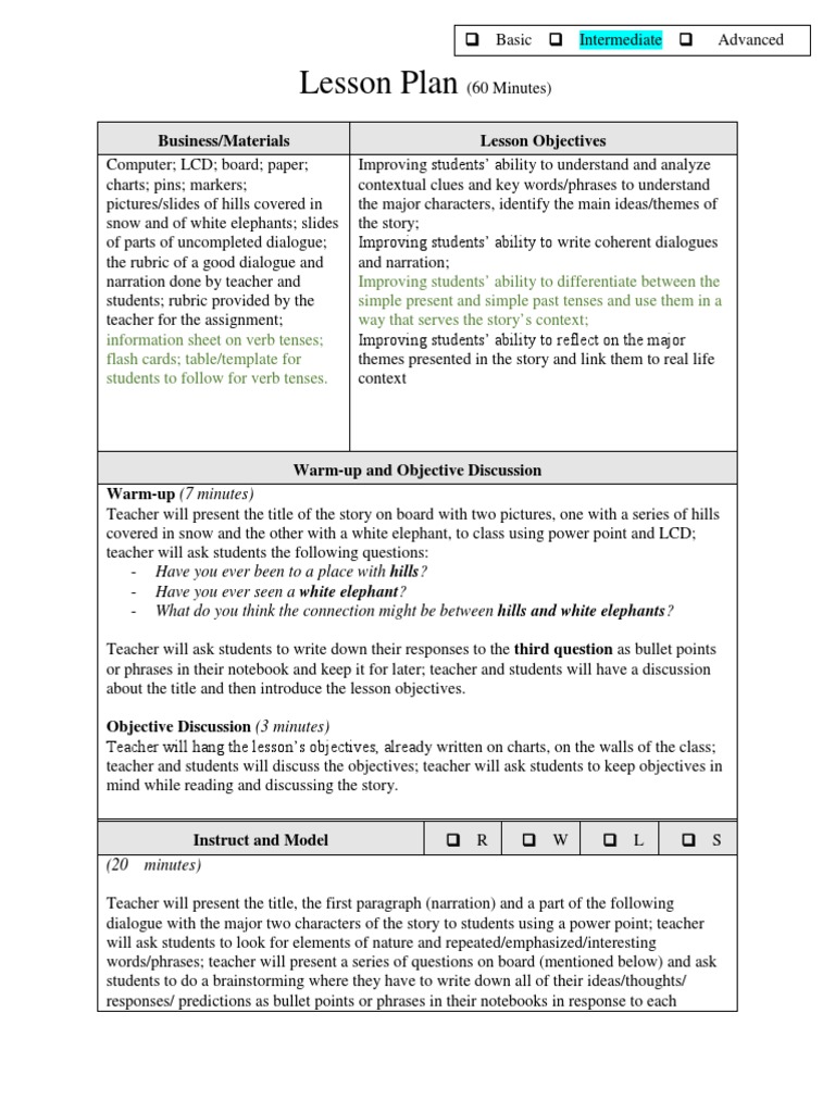Engaging Lesson Plan on Dialogue & Tenses | PDF | Narration | Homework