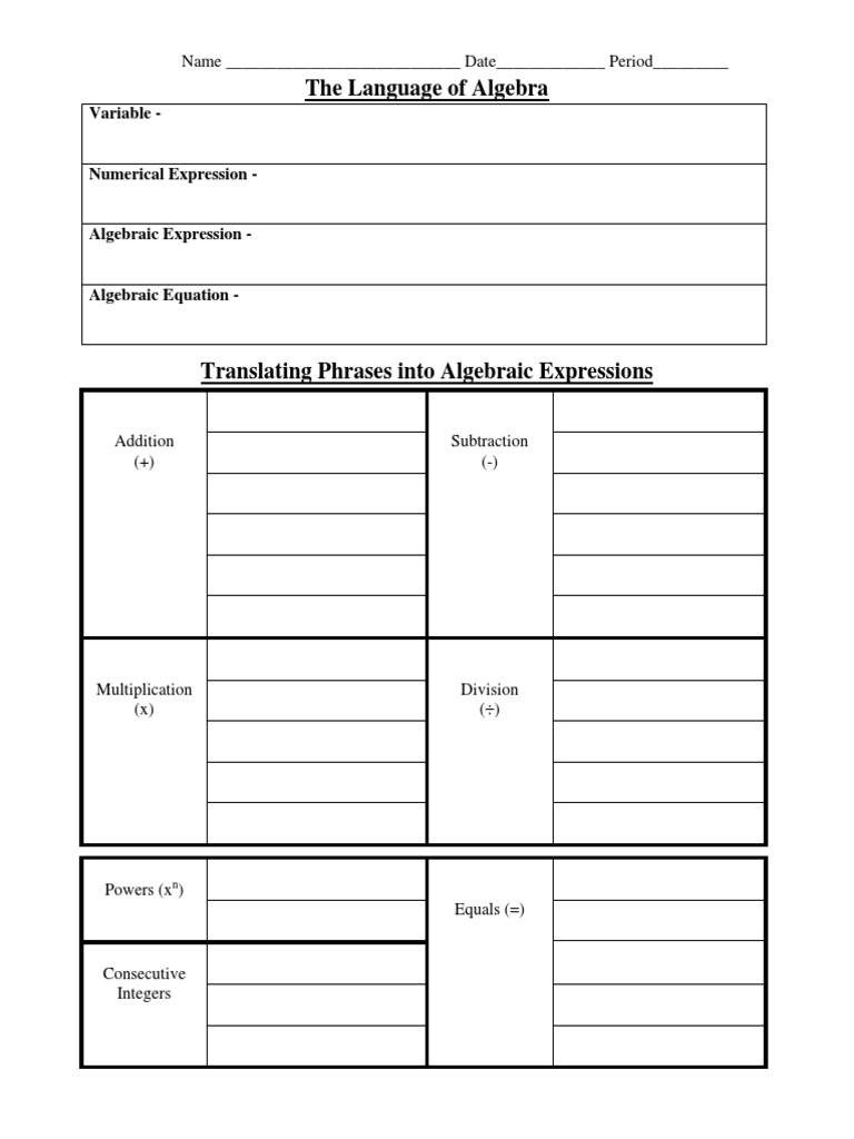 NOTES - Translating Expressions | PDF