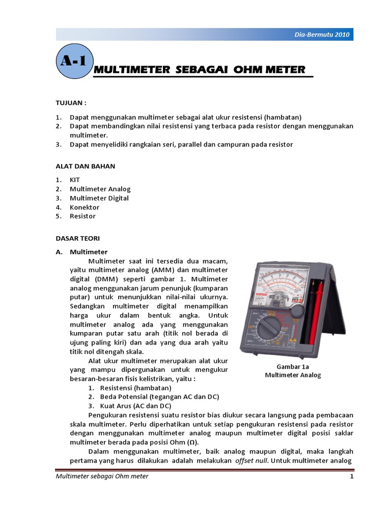 MULTIMETER SEBAGAI OHM METER | PDF
