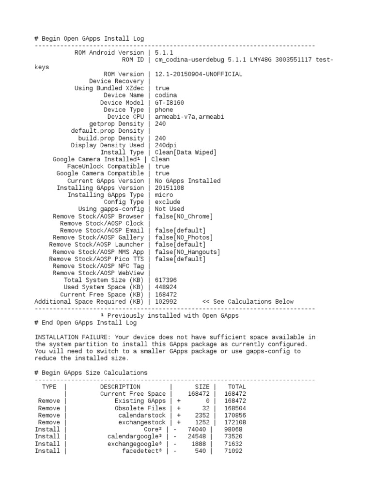 Open Gapps Log | PDF | Android (Operating System) | System Software
