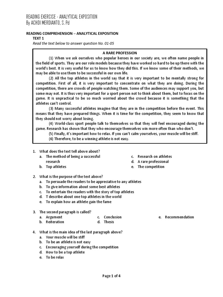 Analytical Exposition Reading Exercise | PDF | Pet | Adolescence