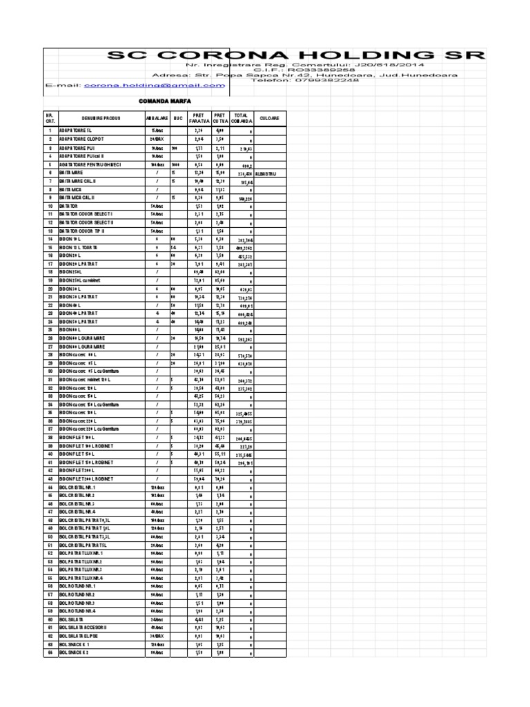 Formular Comanda Sterk | PDF