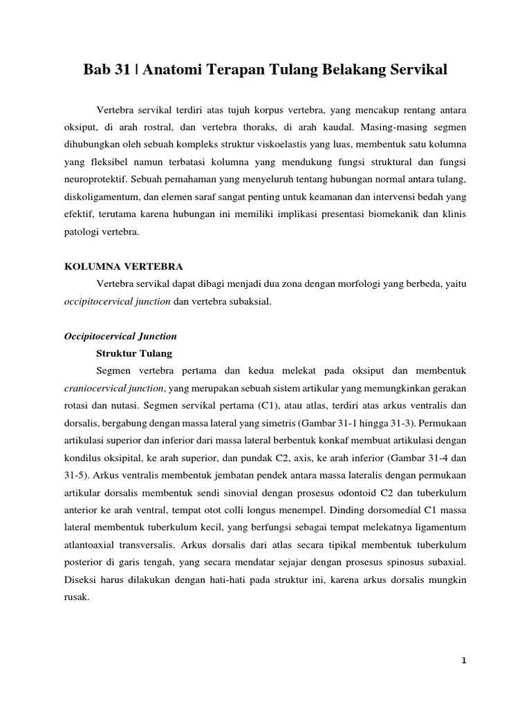 Anatomi Terapan Tulang Belakang Servikal | PDF