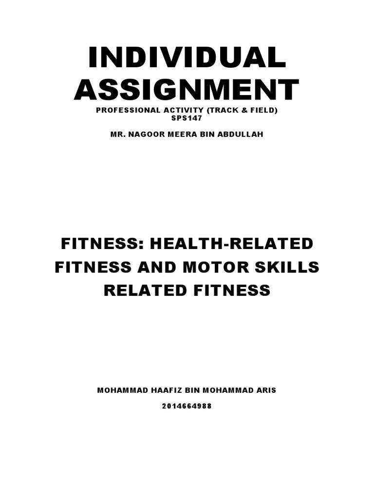 Individual Assignment - Swimming | PDF | Physical Fitness | Balance ...