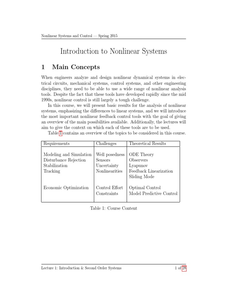 01 Introduction 2nd Order Systems OLD | PDF | Stability Theory | Eigenvalues And Eigenvectors