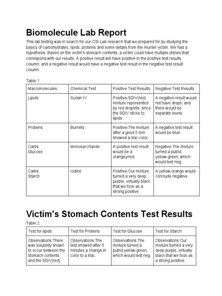 Biomolecule Lab Report 4 | PDF | Structural Biology | Carbohydrates