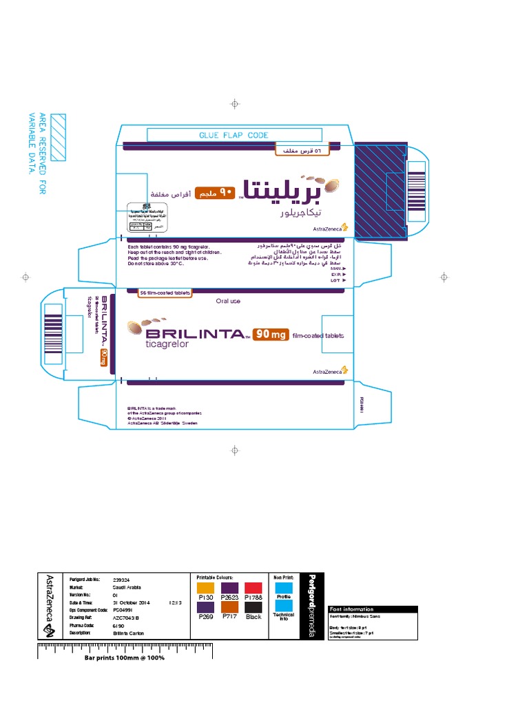 Brilinta 90mg Carton PDF | PDF | Drugs | Pharmacology