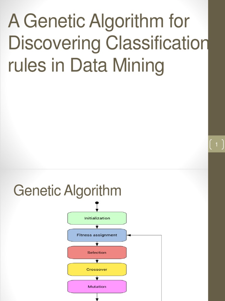 A Genetic Algorithm For Discovering Classification Rules in Data Mining | PDF