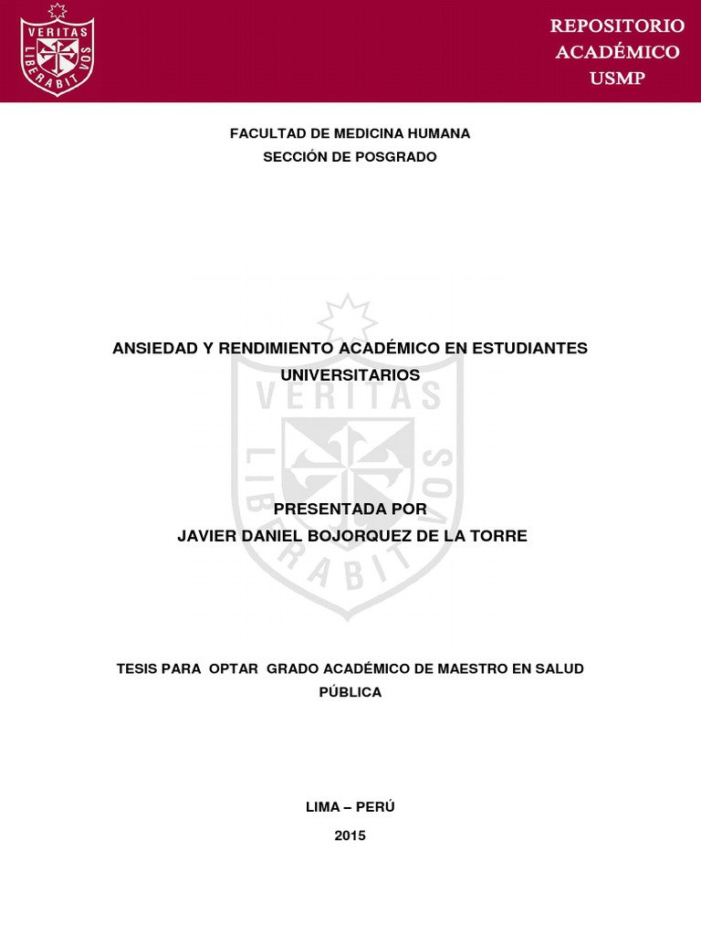 Javier Daniel Bojorquez de La Torre | PDF | Ataque de pánico | Ansiedad