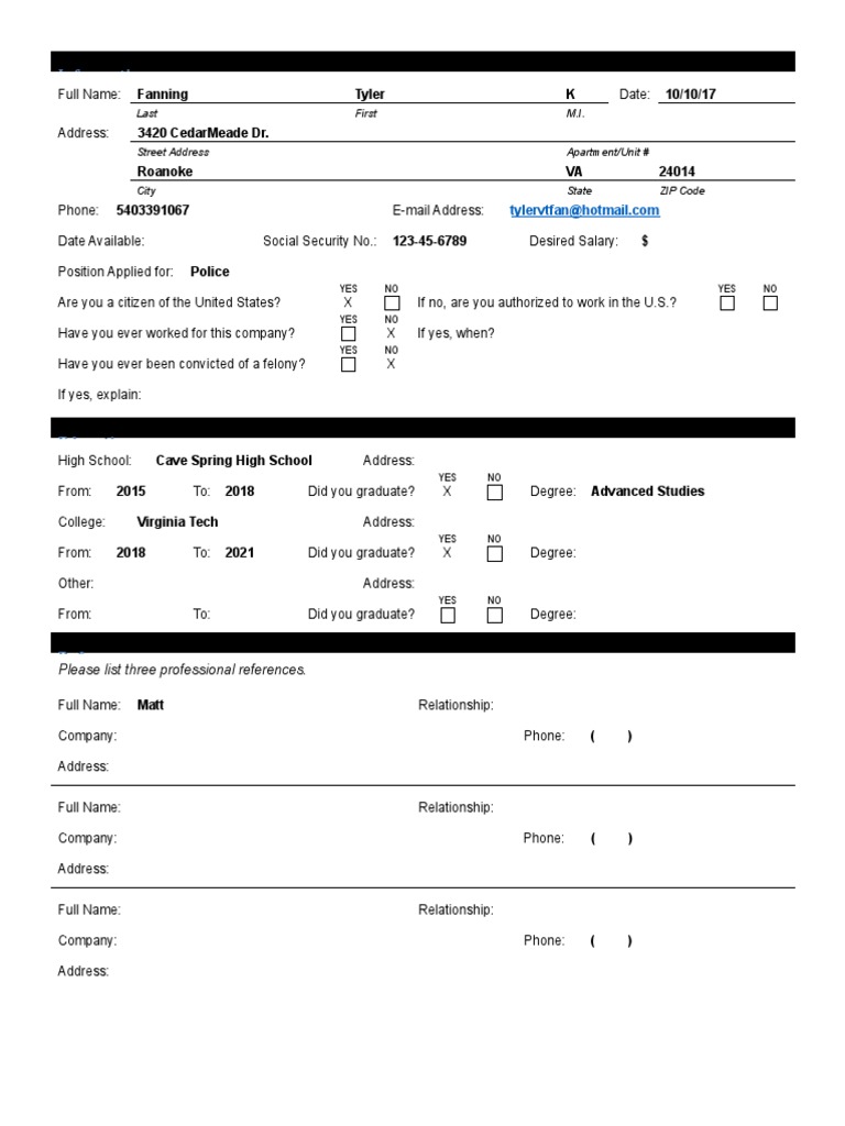Application | PDF | Military Discharge | National Security