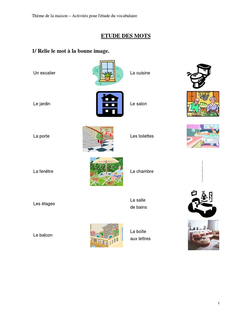 Exercices Ecrits Lexique de La Maison PDF | PDF