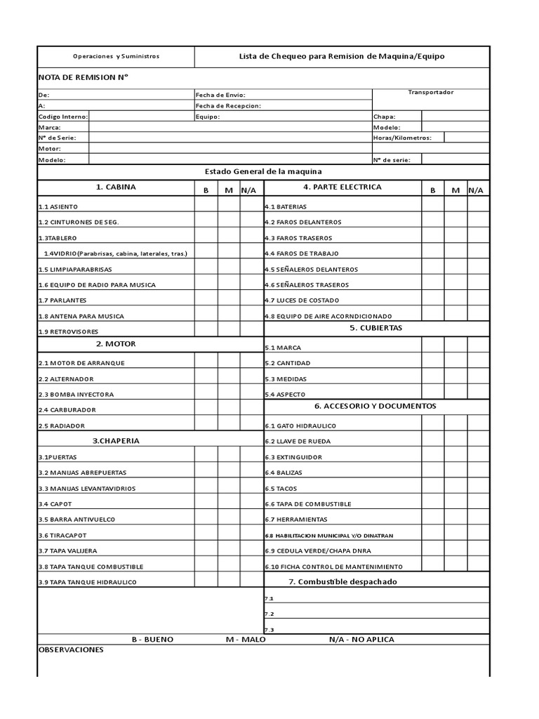 Check List. Semiremolque | PDF | Estilos de carrocería | Tecnología de ...