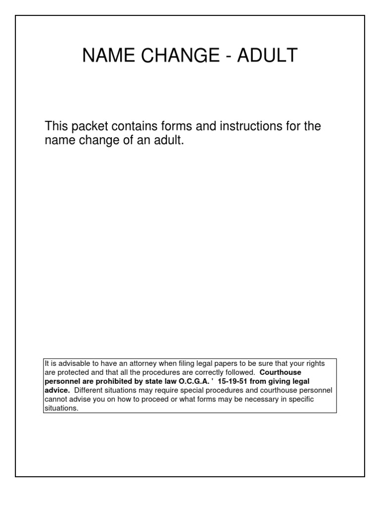 Fulton Co GA - Adult Name Change | PDF | Notary Public | Government ...
